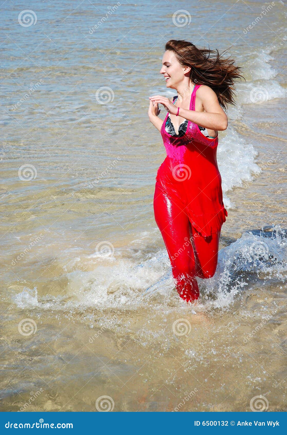 Fitness Woman Running in Sea Stock Photo - Image of female, energetic ...