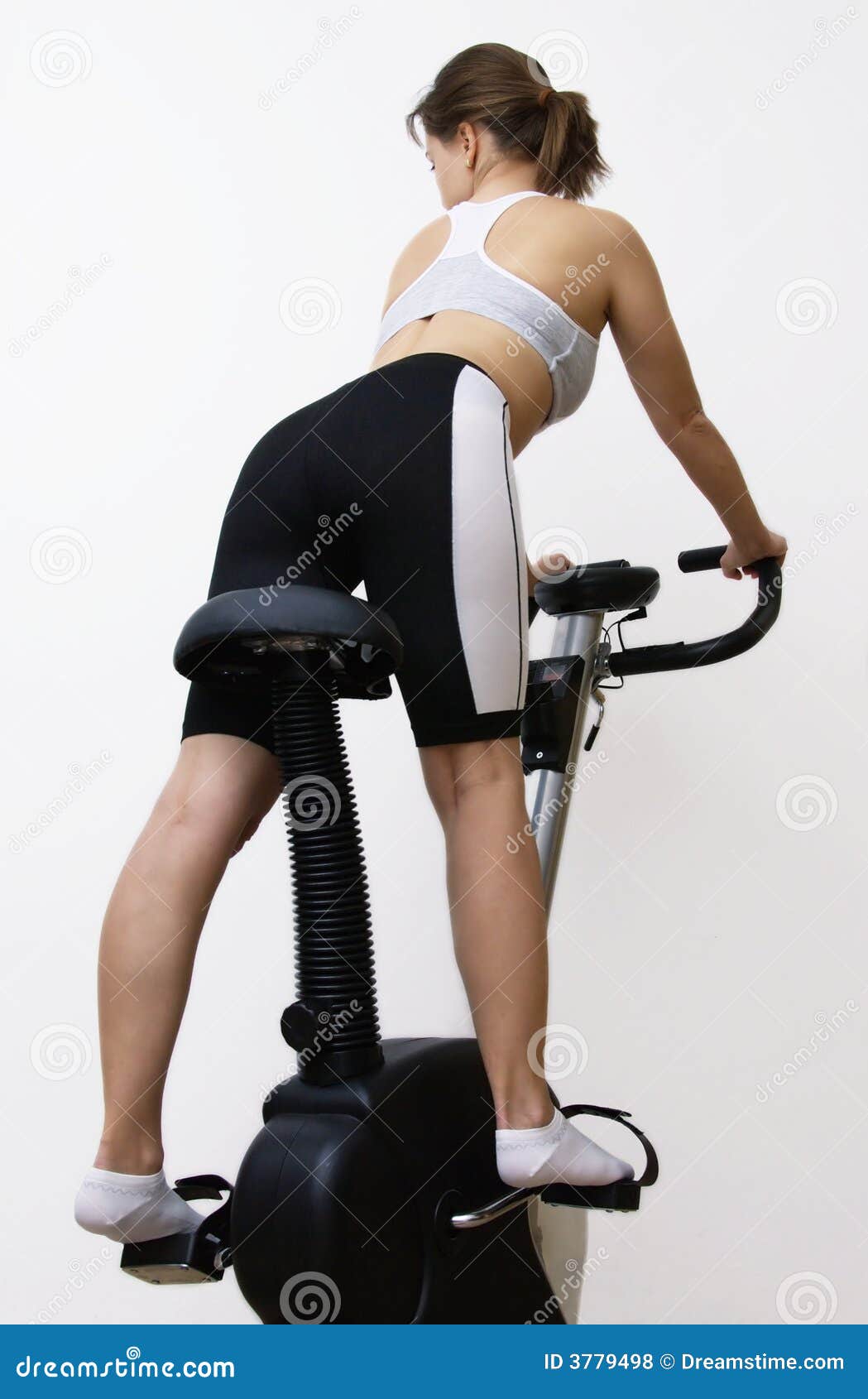 Fitness Woman on Spining Bicycle Stock Photo - Image of diet, cycling ...