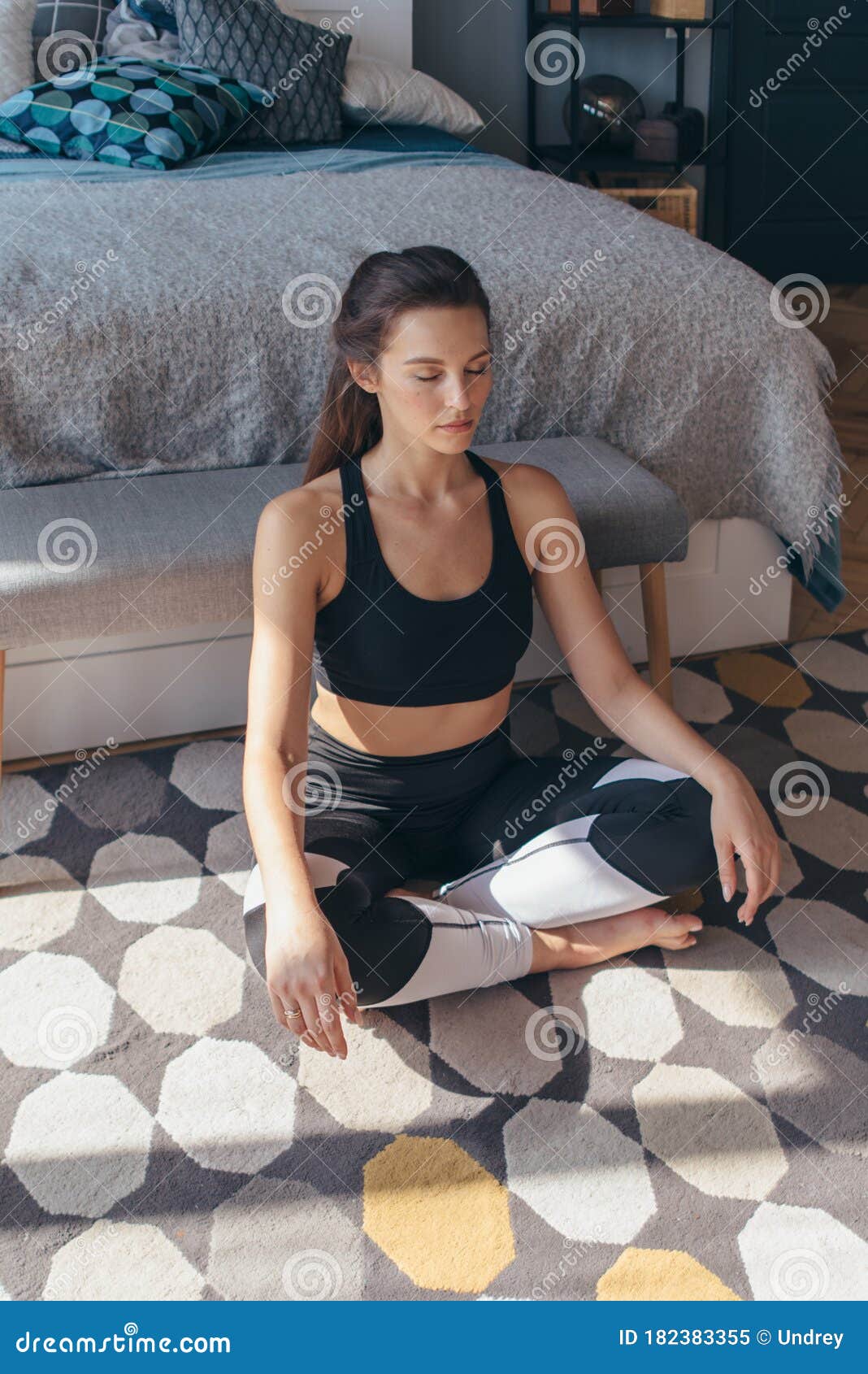 Fitness Woman Taking a Break after Workout. Stock Image - Image of ...