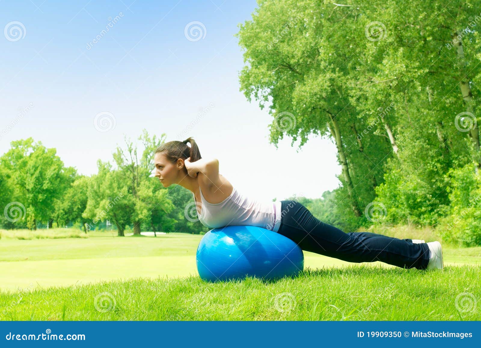 Fitness Women Exercising Outdoors Stock Photo - Image of girl, sport ...