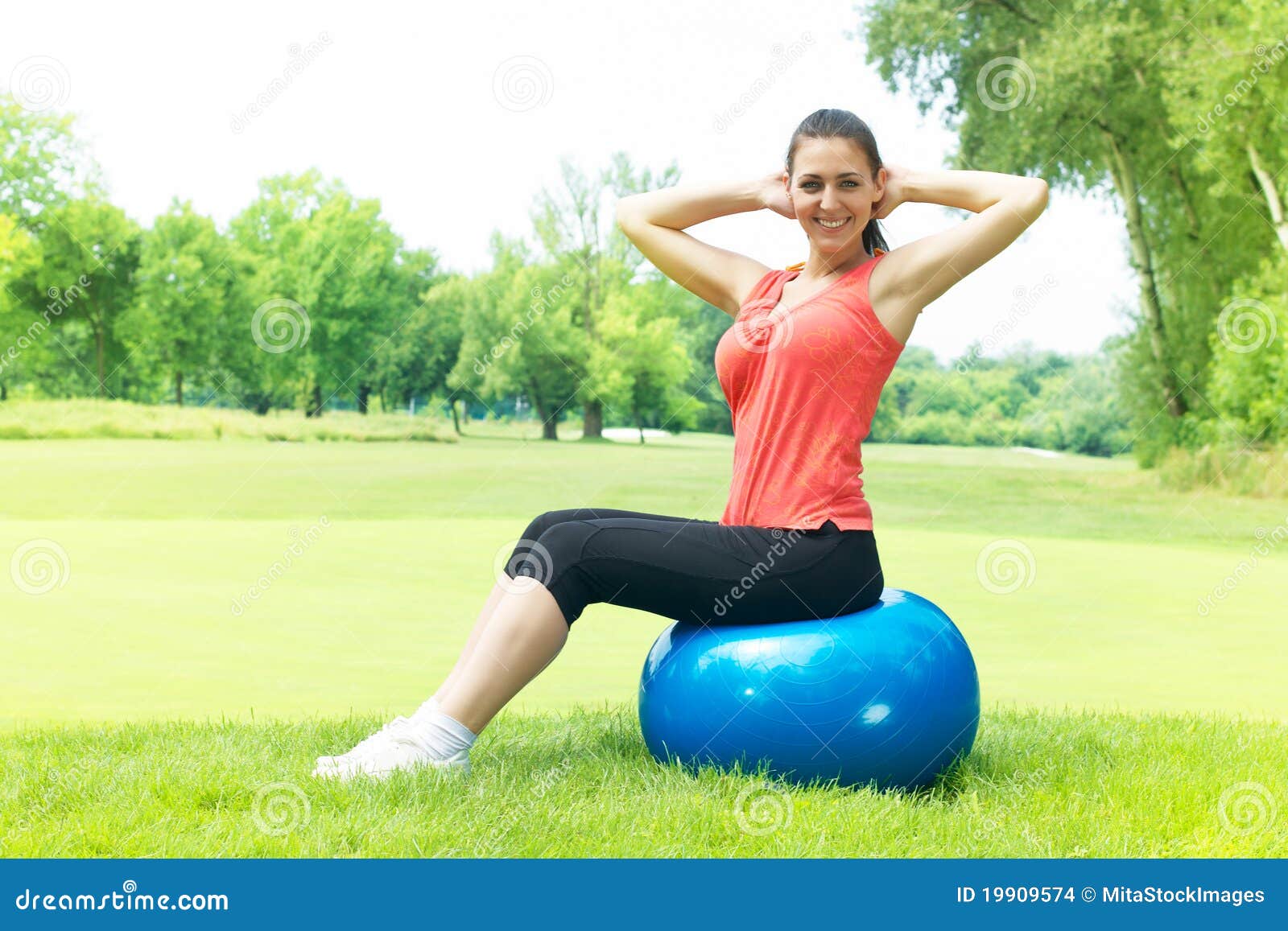 Fitness Women Exercising Outdoors Stock Photo - Image of outdoors ...