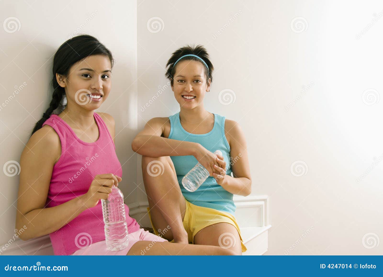 Fitness women taking break stock photo. Image of indoors - 4247014