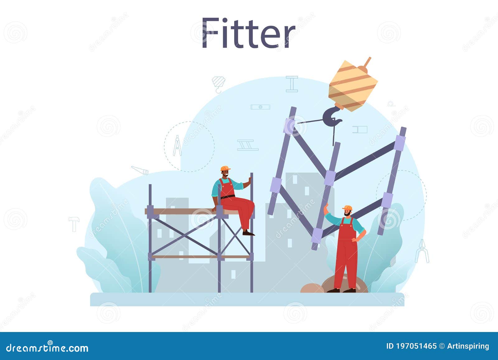 Fitter Or Installer. Industrial Builder At The Construction Site ...