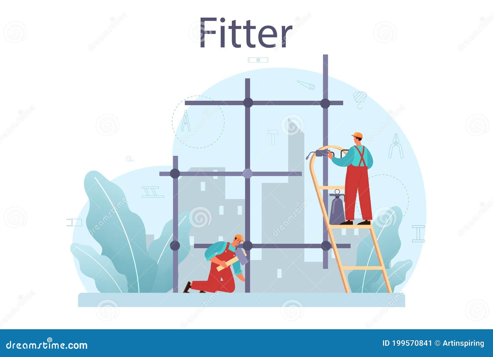 Fitter Or Installer. Industrial Builder At The Construction Site ...