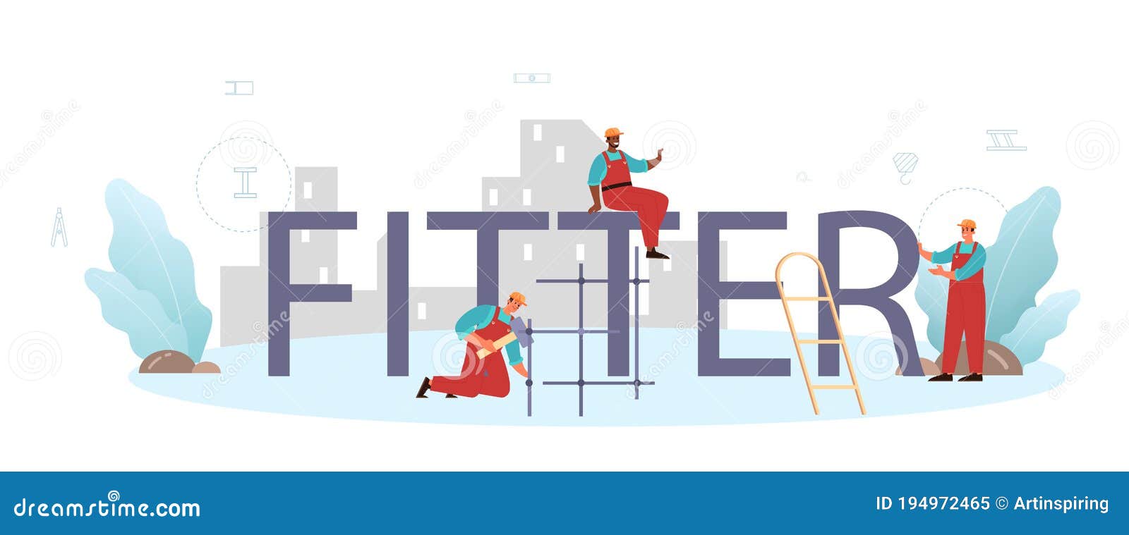 Fitter Or Installer. Industrial Builder At The Construction Site ...