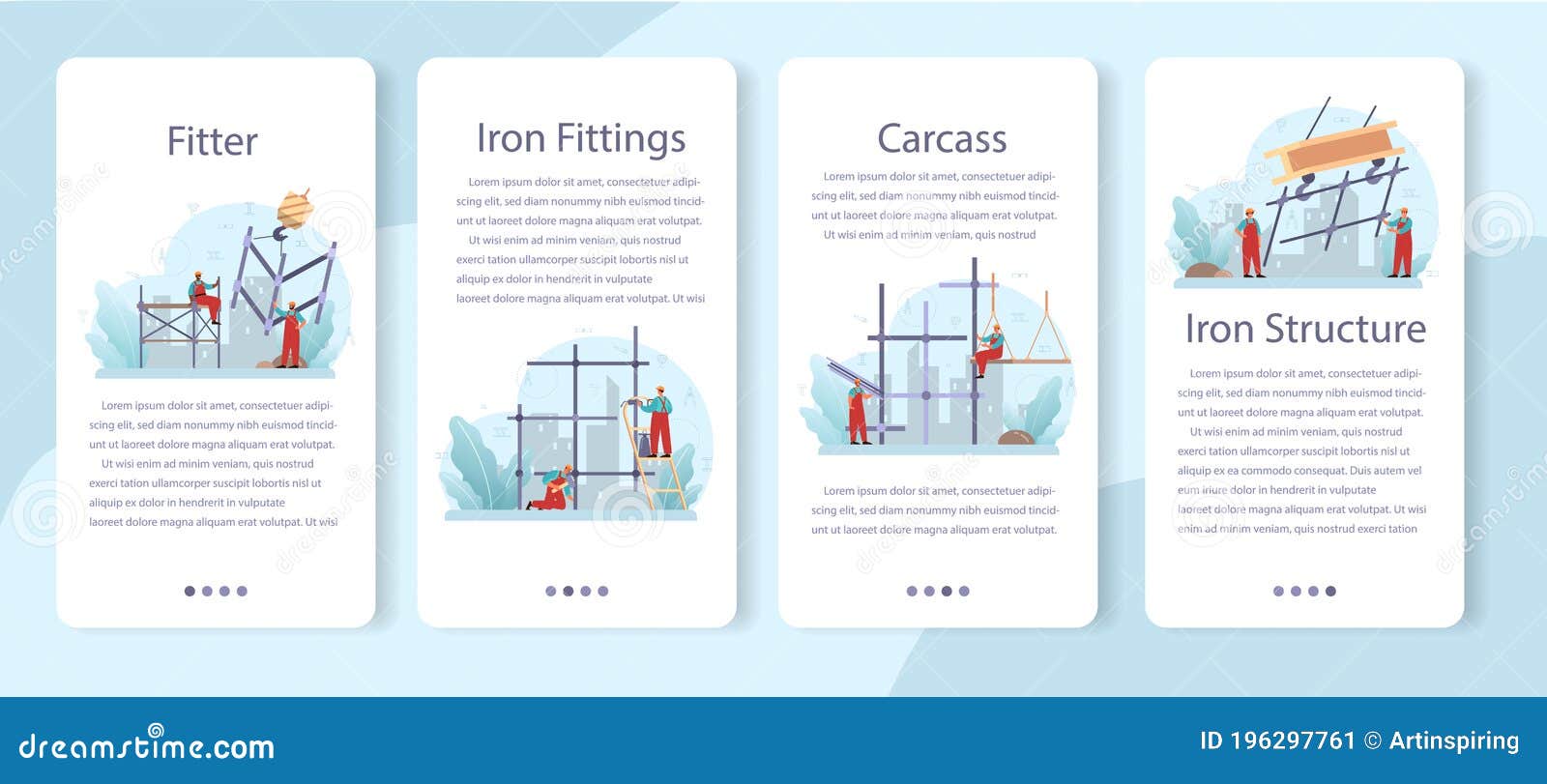 Fitter or Installer Web Banner or Landing Page Set. Industrial Builder ...