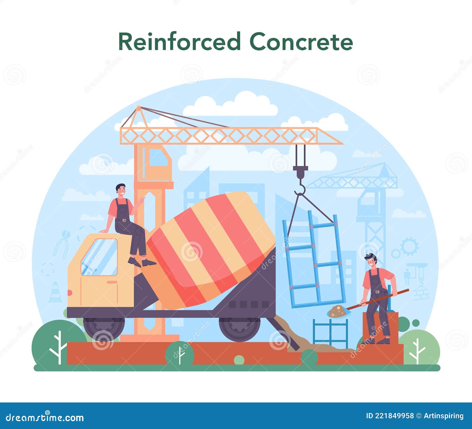 Fitter Installing A Reinforcement. Industrial Builder At The ...