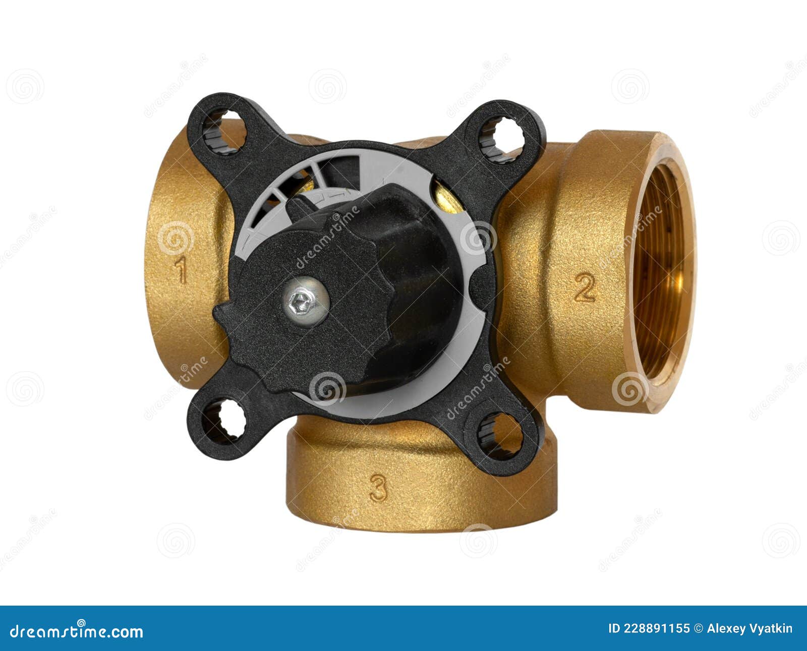 Four-way Valve for Piping Systems and with Flow Control Stock Image ...