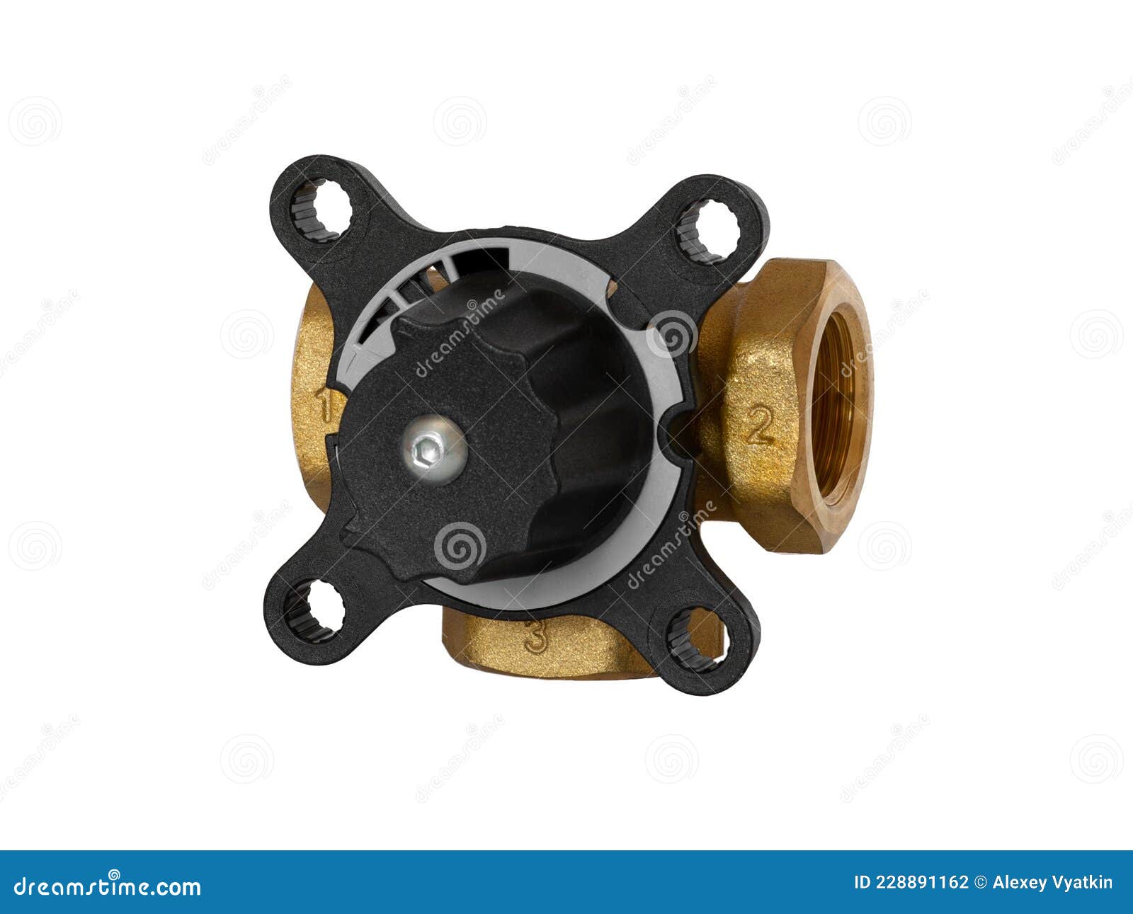 Four-way Valve for Piping Systems and with Flow Control Stock Photo ...
