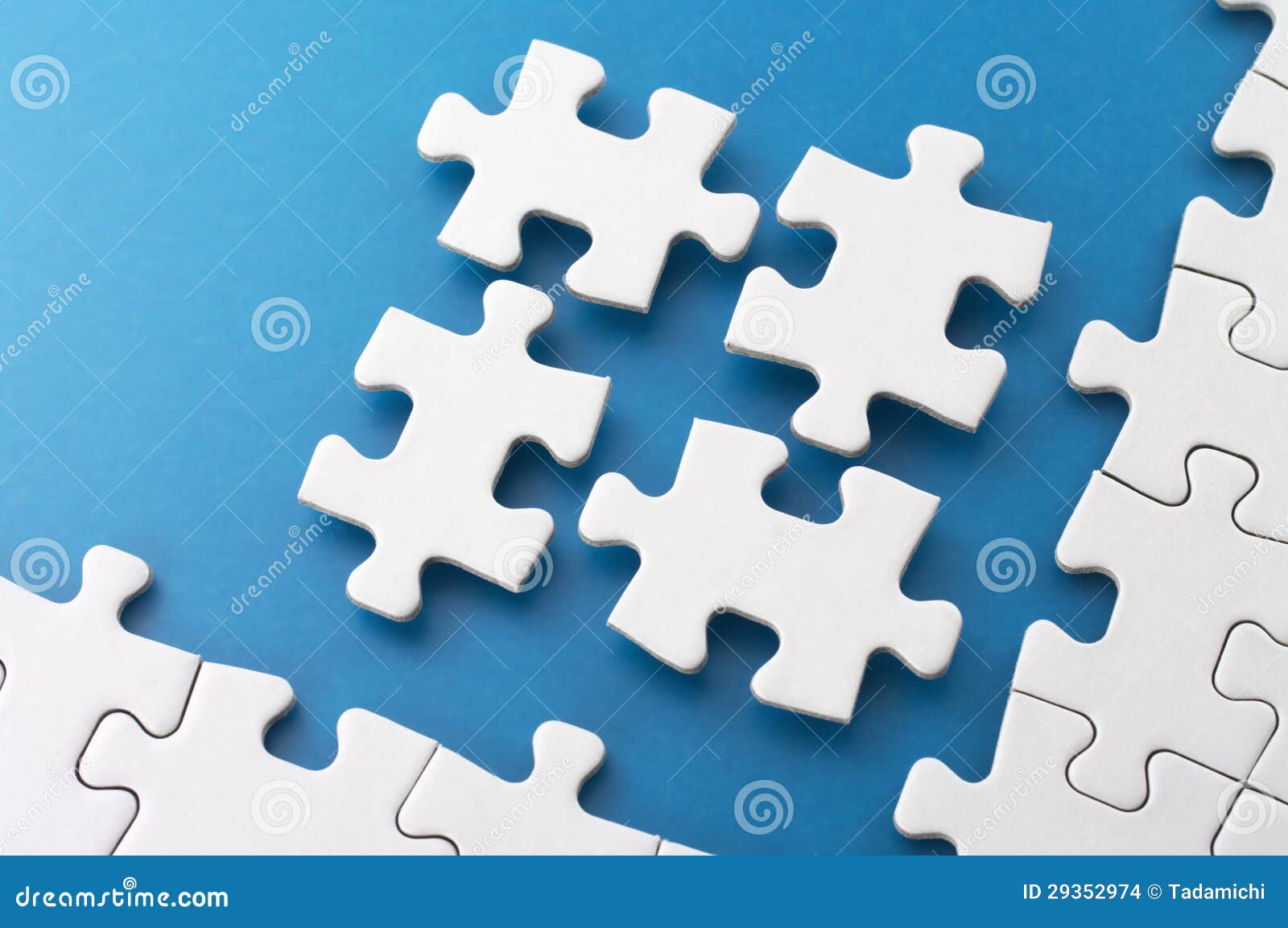 Fitting Four Puzzle Pieces. Stock Photo - Image of game, match: 29352974