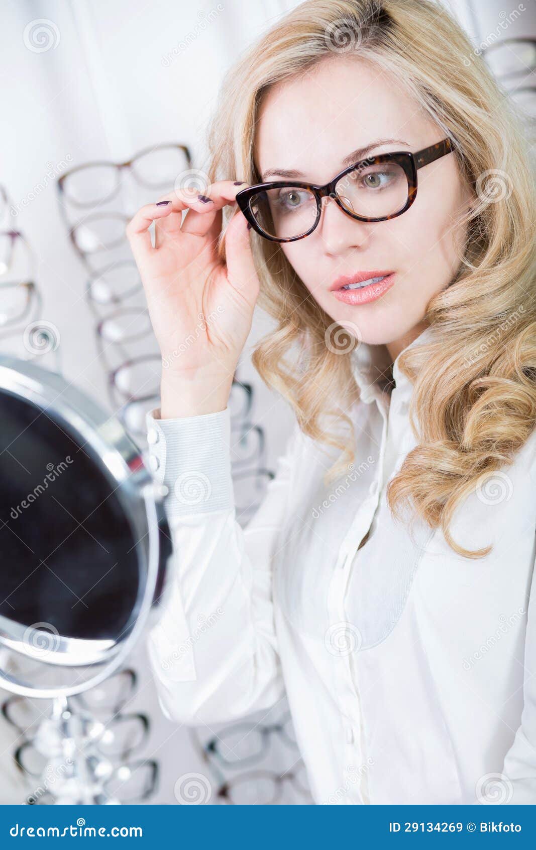 Fitting Glasses at an Optometry Office Stock Image - Image of eyewear ...
