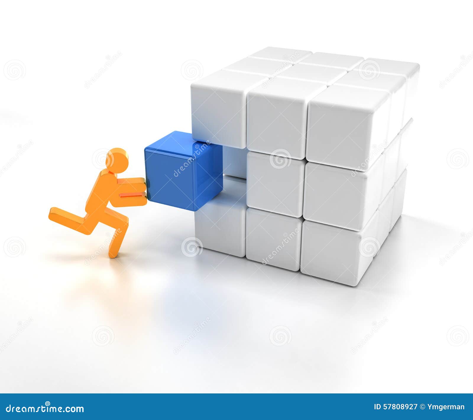 Fitting Missing Piece of a Puzzle Cube Stock Illustration ...
