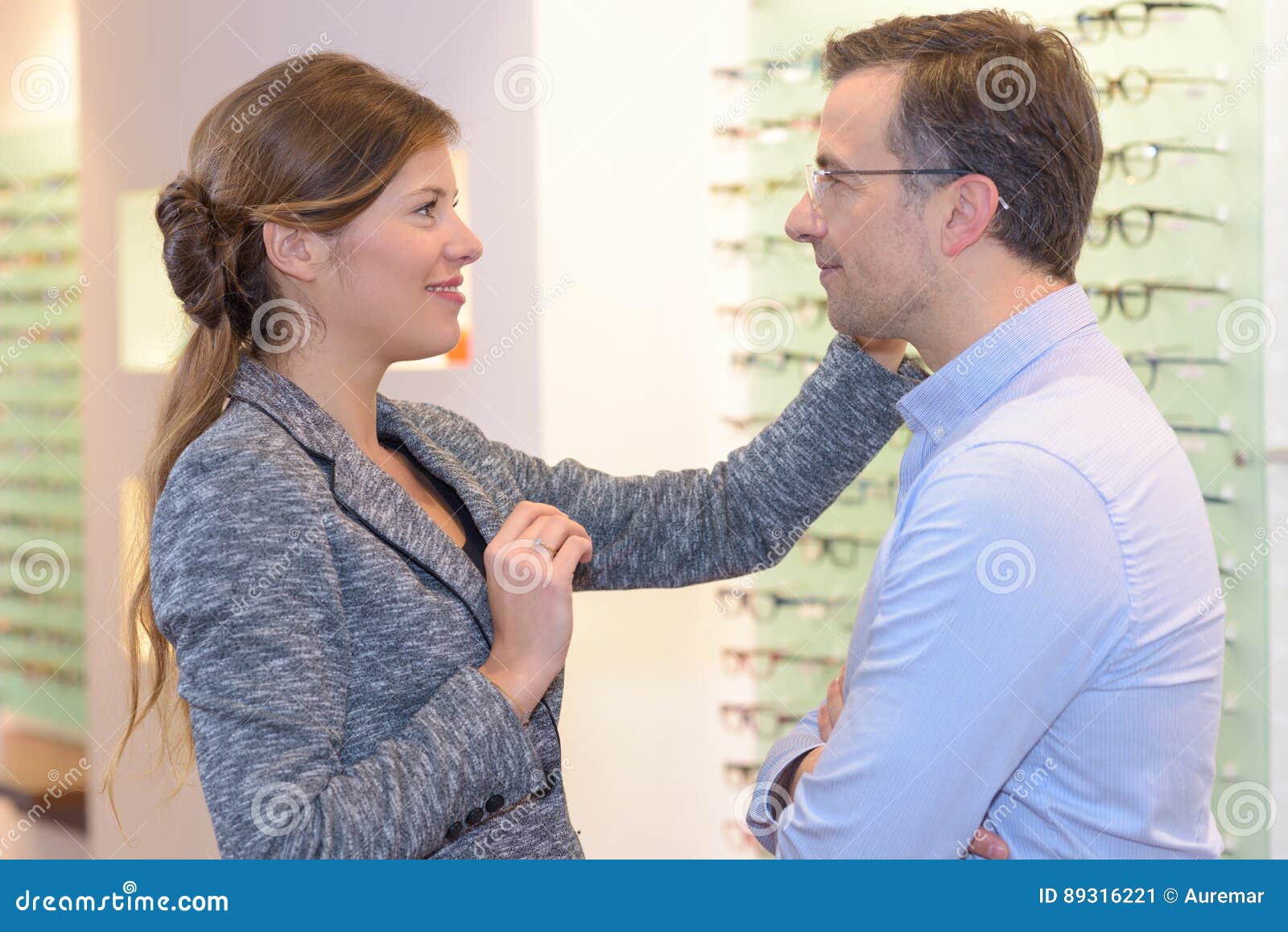 Fitting pair eyeglasses stock image. Image of fitting - 89316221