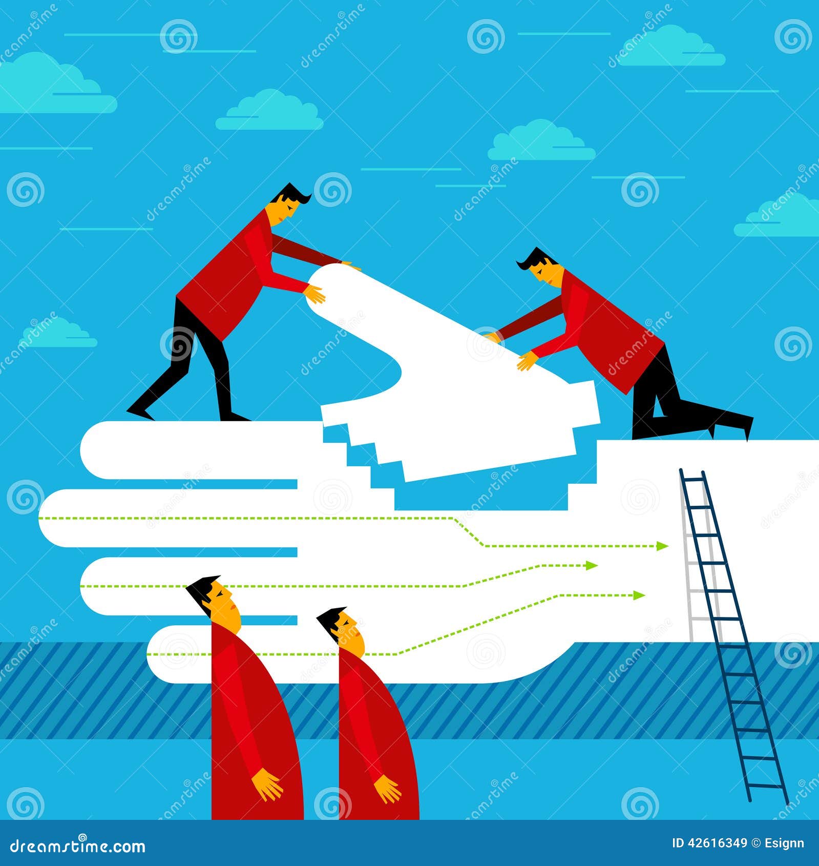 Fitting a Part of Helping Hand Stock Vector - Illustration of height ...