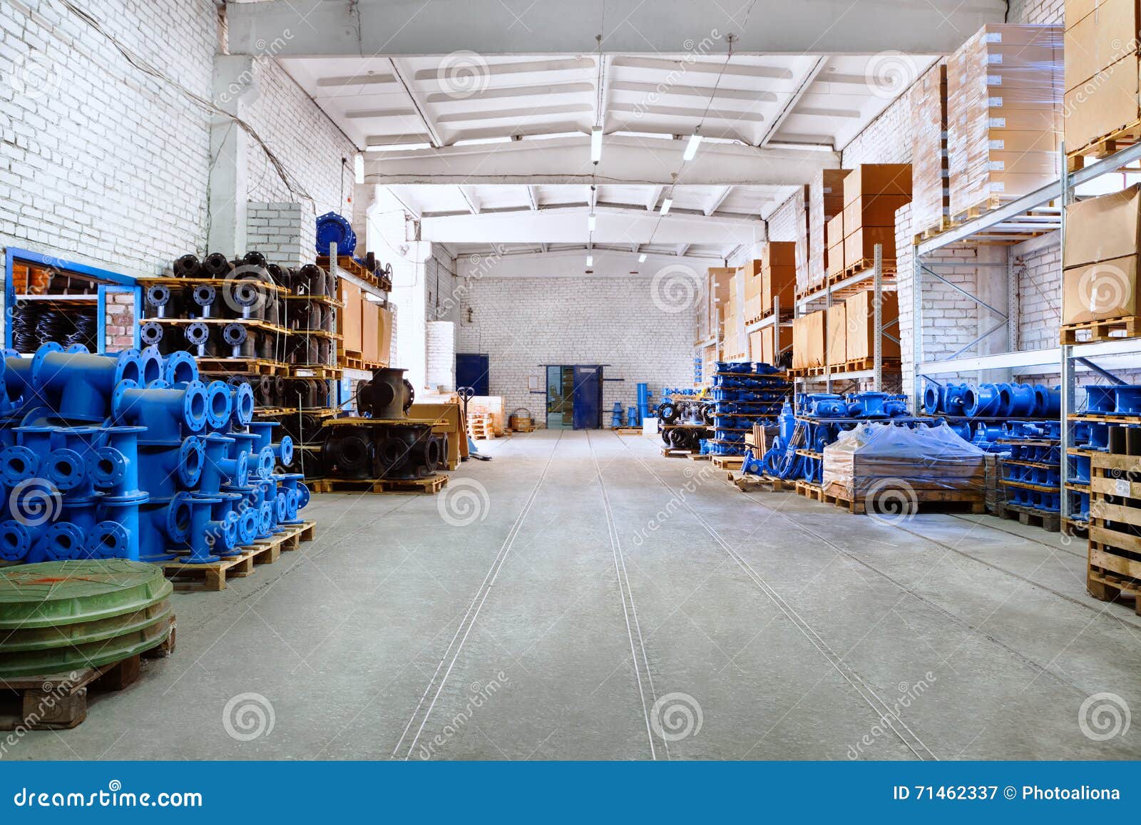 Fitting for Plastic Pipes Stacked in a Warehouse Yard Use Plumbing or ...