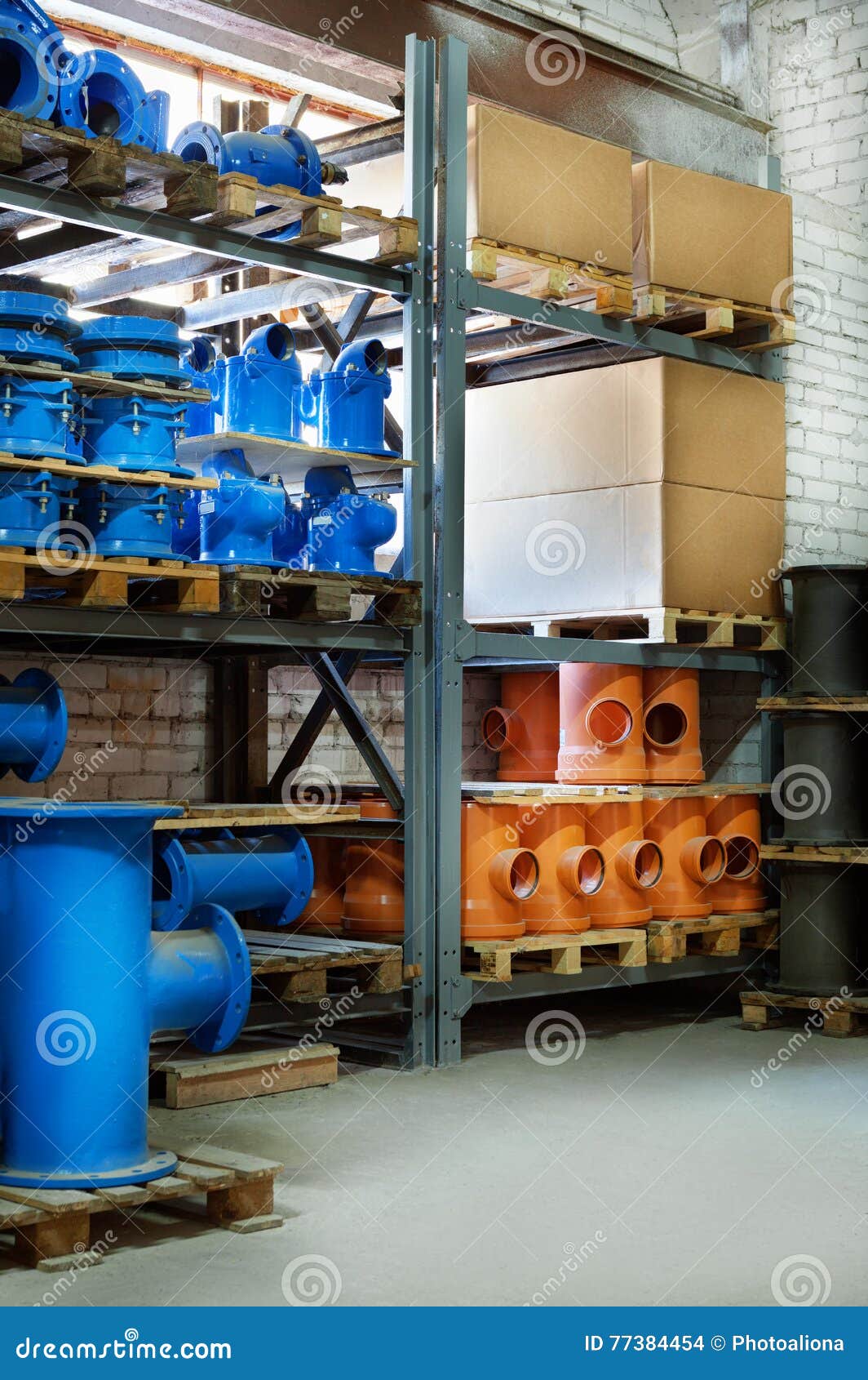 Fitting for Plastic Pipes Stacked in a Warehouse Yard Use Plumbing or ...
