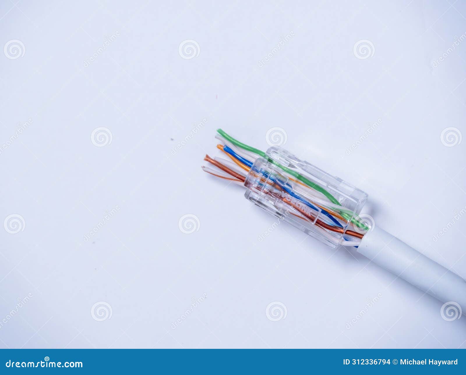 Fitting an RJ45 Plug To the End of an Ethernet Cable Stock Photo ...