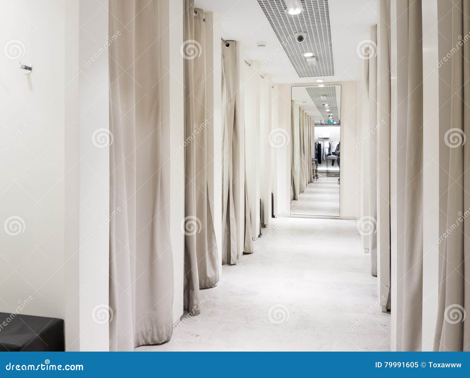 Fitting Room Interior in a Mall Stock Image - Image of open, clothes ...