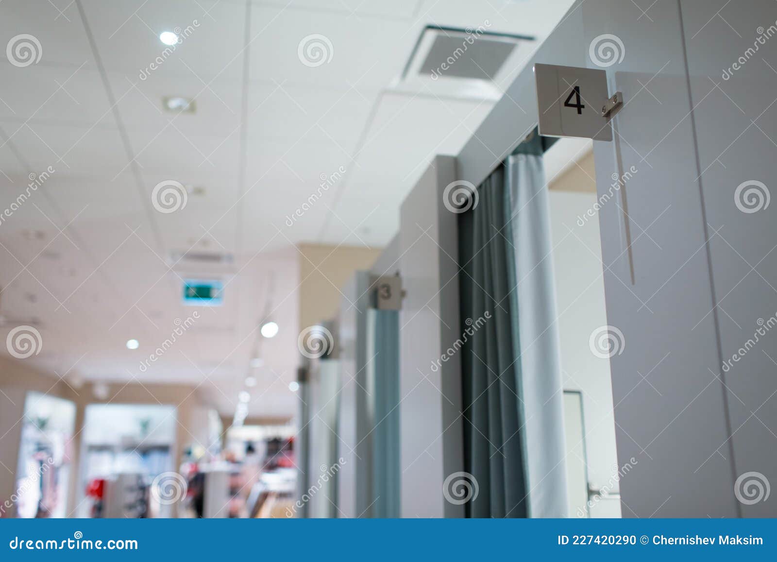 Fitting Rooms in the Store and Number Plates. Stock Photo - Image of ...