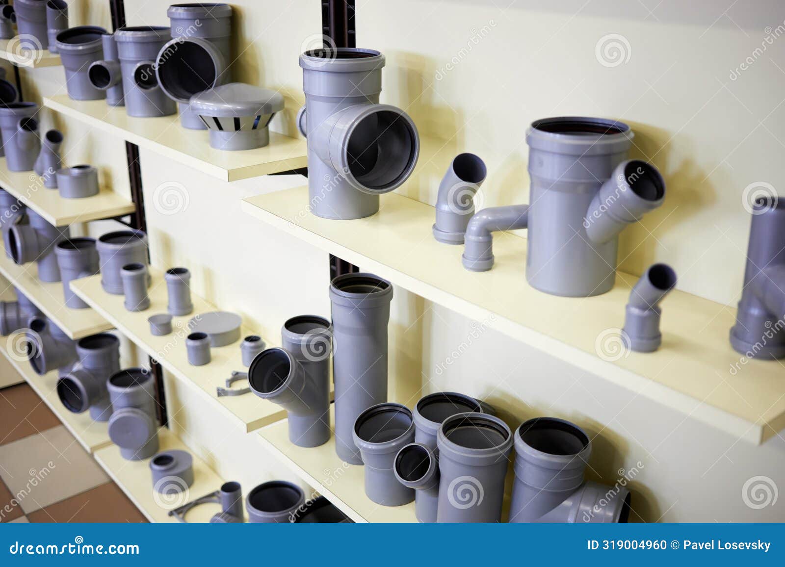 Fittings for Plastic Piping System on Stock Photo - Image of accessory ...