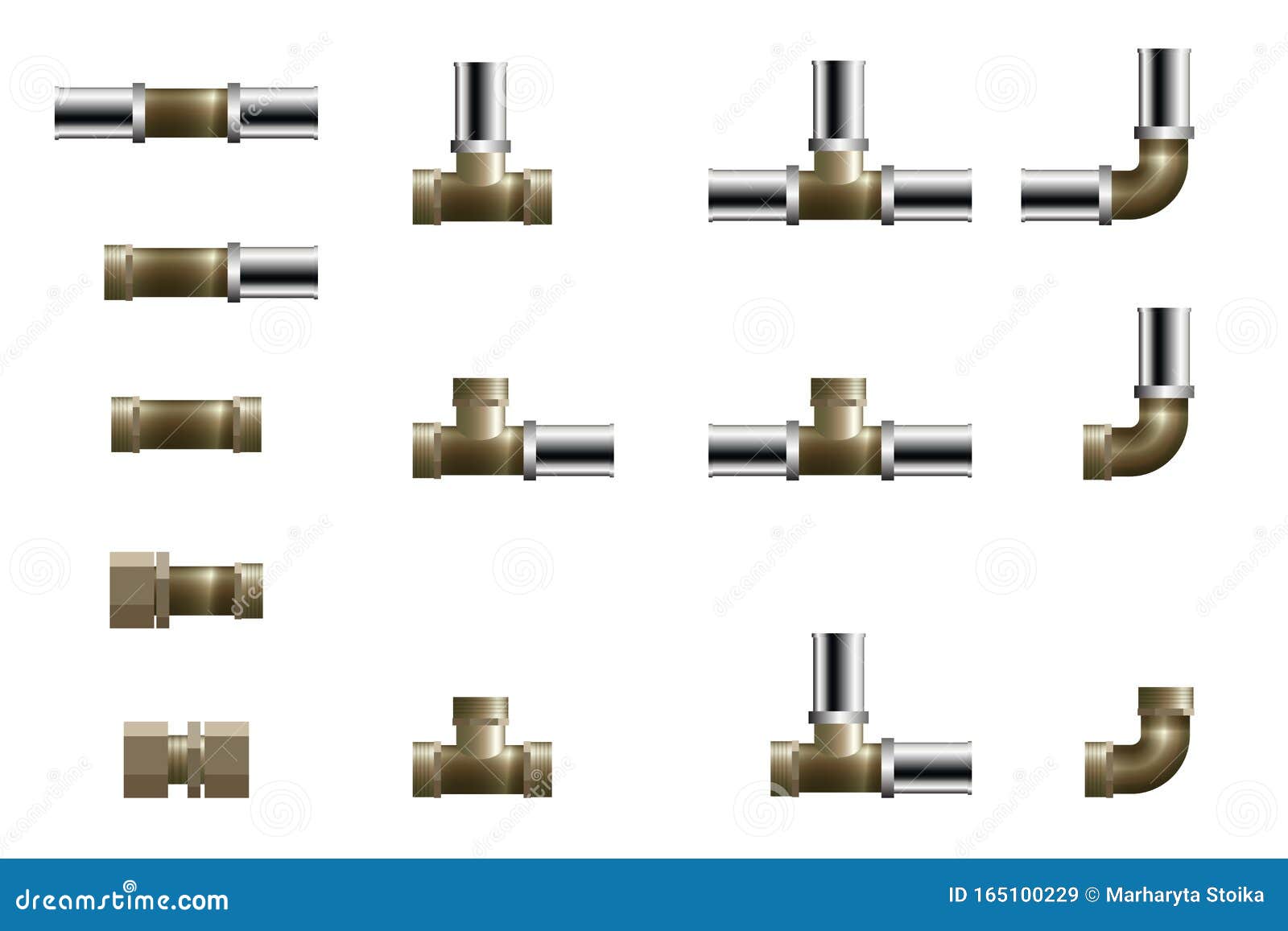 Fittings For Polypropylene Pipe Cartoon Vector | CartoonDealer.com ...