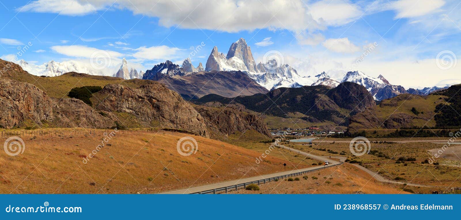 Panorama of the Fitz Roy Massif Stock Image - Image of argentina ...