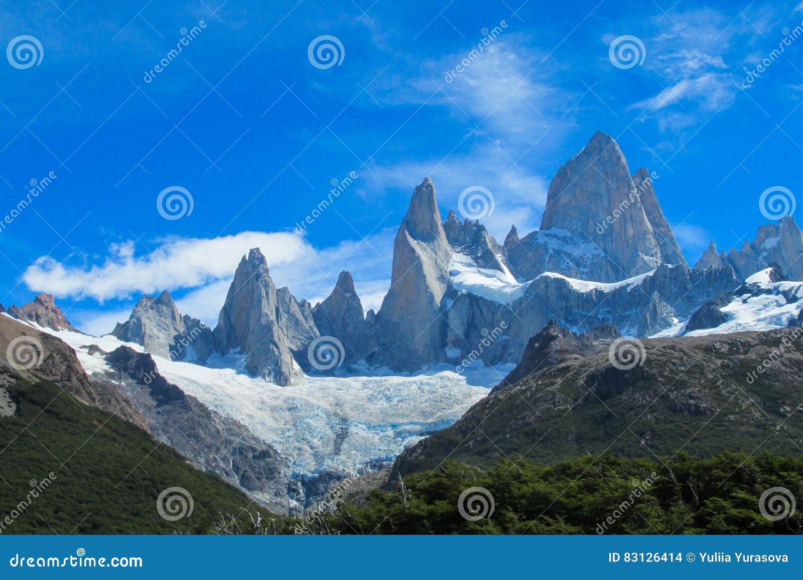 Fitz Roy Mountain in the Far Stock Photo - Image of america ...