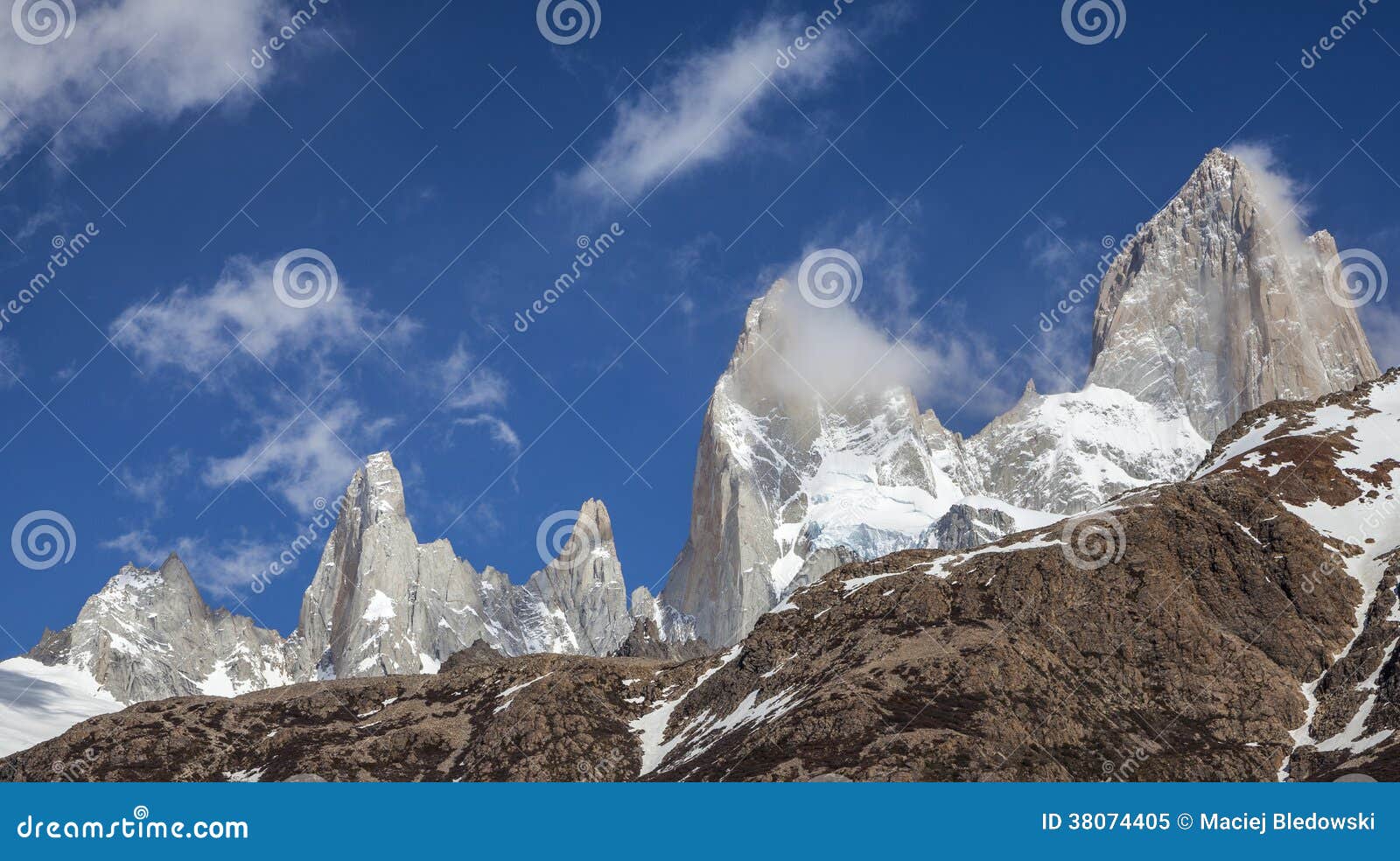 Fitz Roy Mountain Range, Argentina Stock Image - Image of route ...