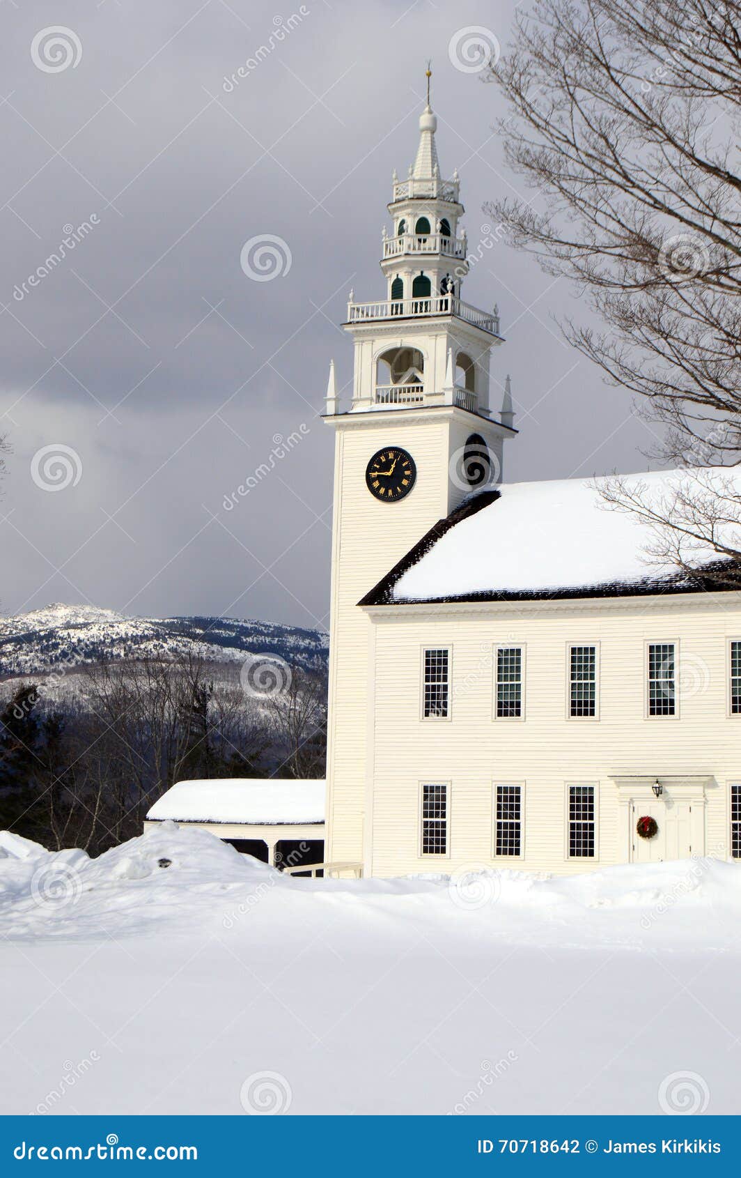 Fitzwilliam Town Hall in Winter Stock Photo - Image of exterior ...