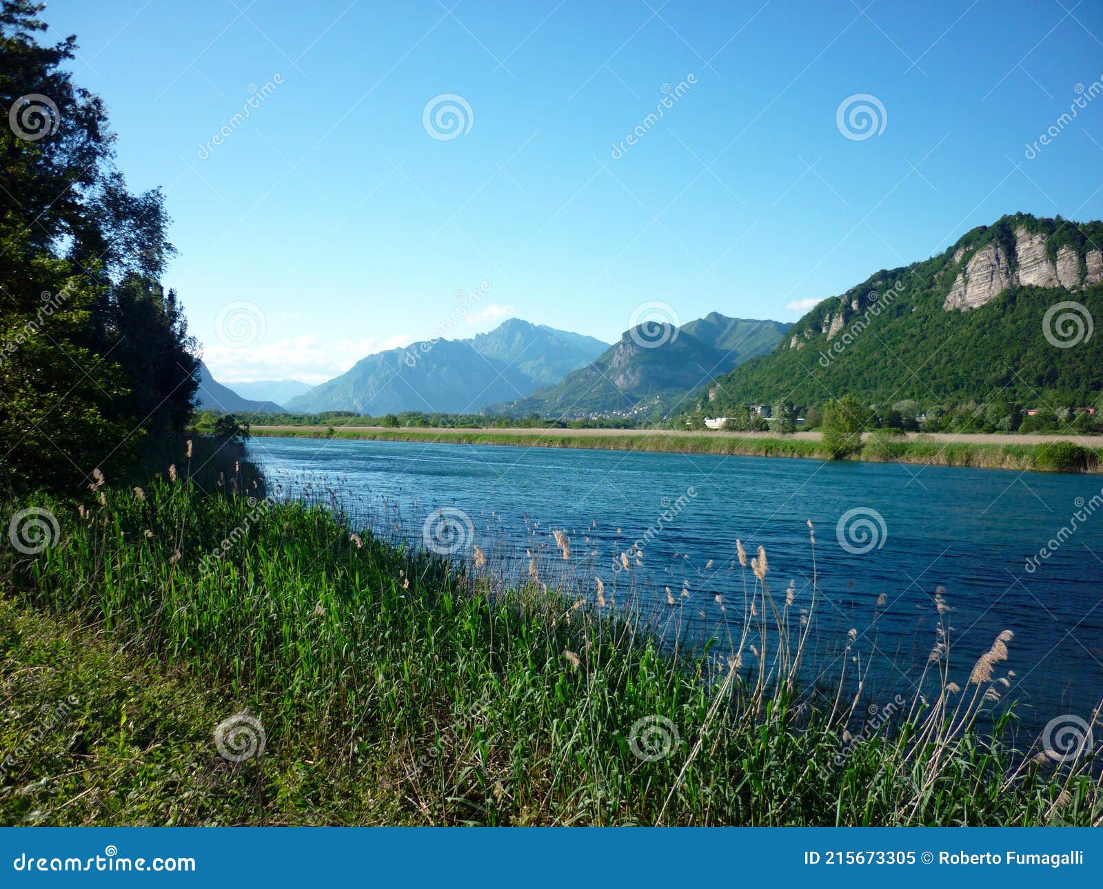 Fiume adda vicino a brivio immagine stock. Immagine di paesaggio ...