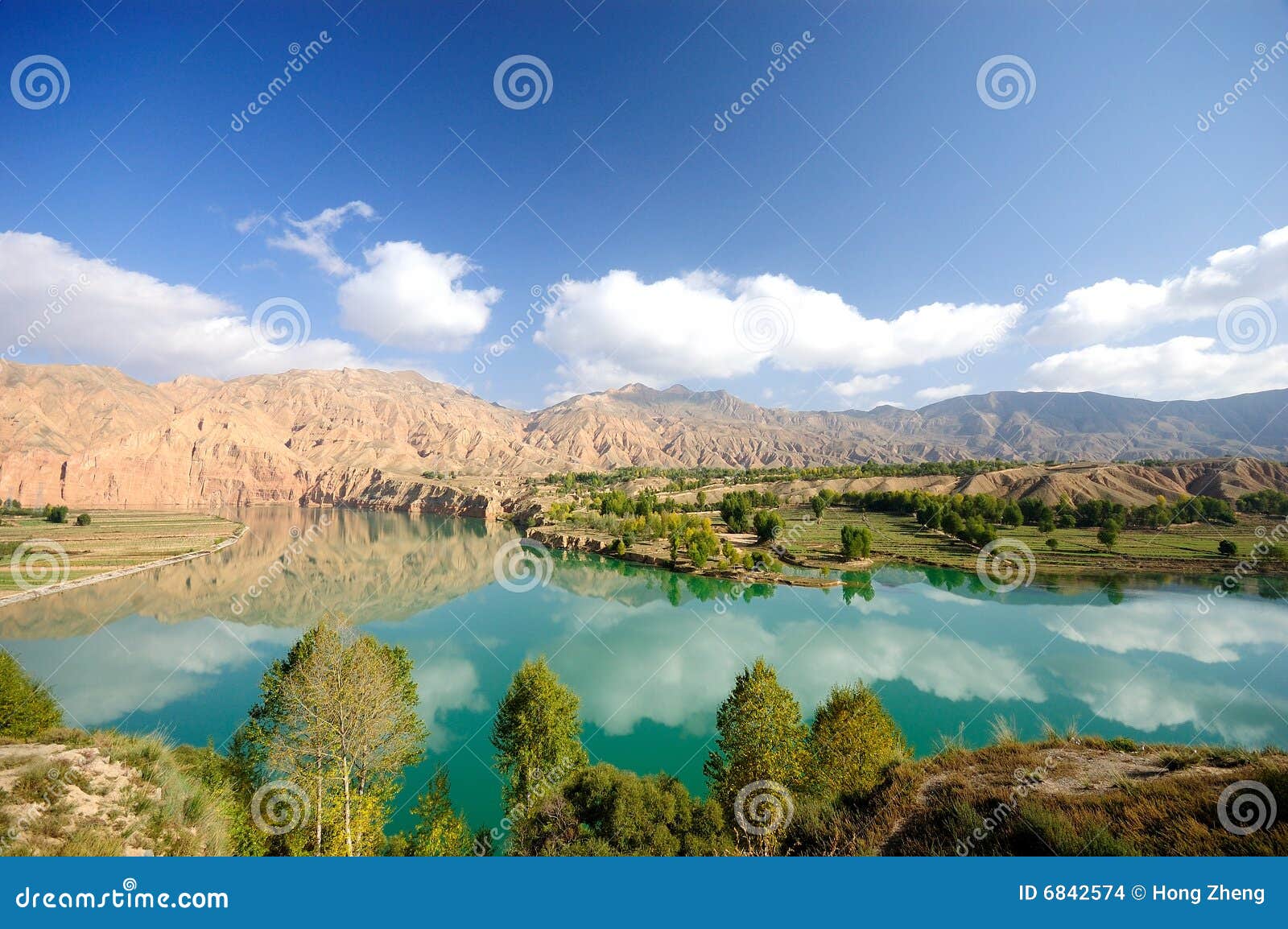 Fiume giallo fotografia stock. Immagine di paesaggio, verde - 6842574