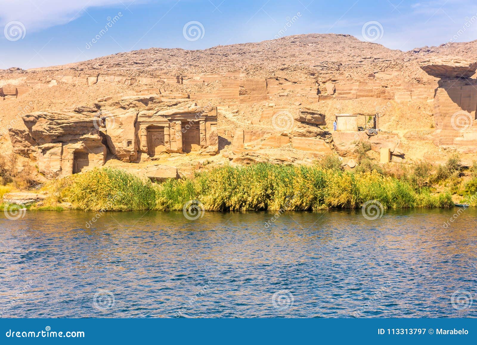 Fiume Nilo Nell'Egitto Vita Sul Fiume Nilo Immagine Stock - Immagine di ...