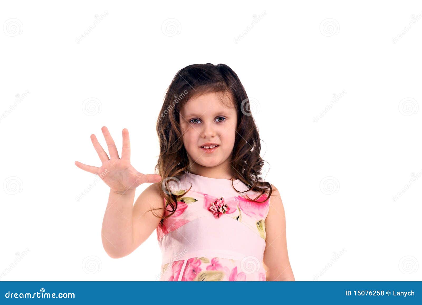 Beautiful Little Girl Shows Her Fingers Palm Stock Photos - Free ...