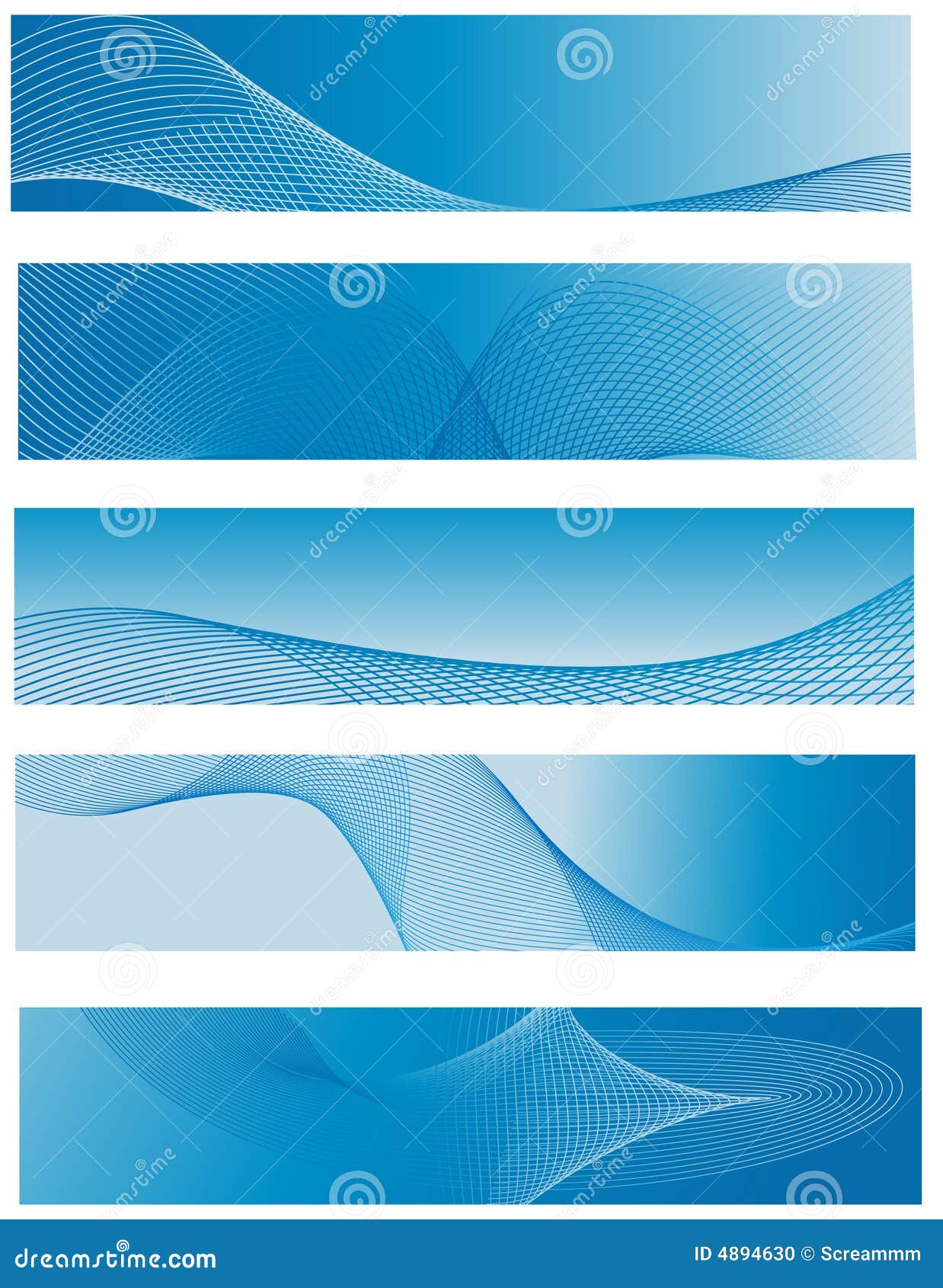 Five Abstract Header Background with Lines Stock Illustration ...