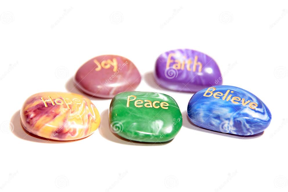 Five affirmation stones stock image. Image of pray, focus - 12987365