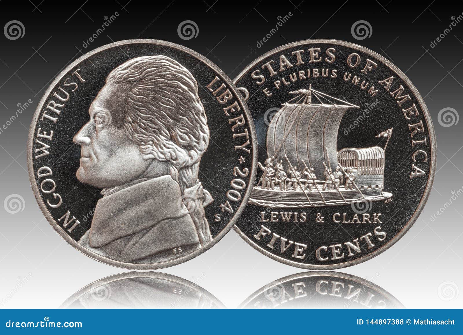 Five American Cents Gradient Background Stock Photo - Image of nickel ...