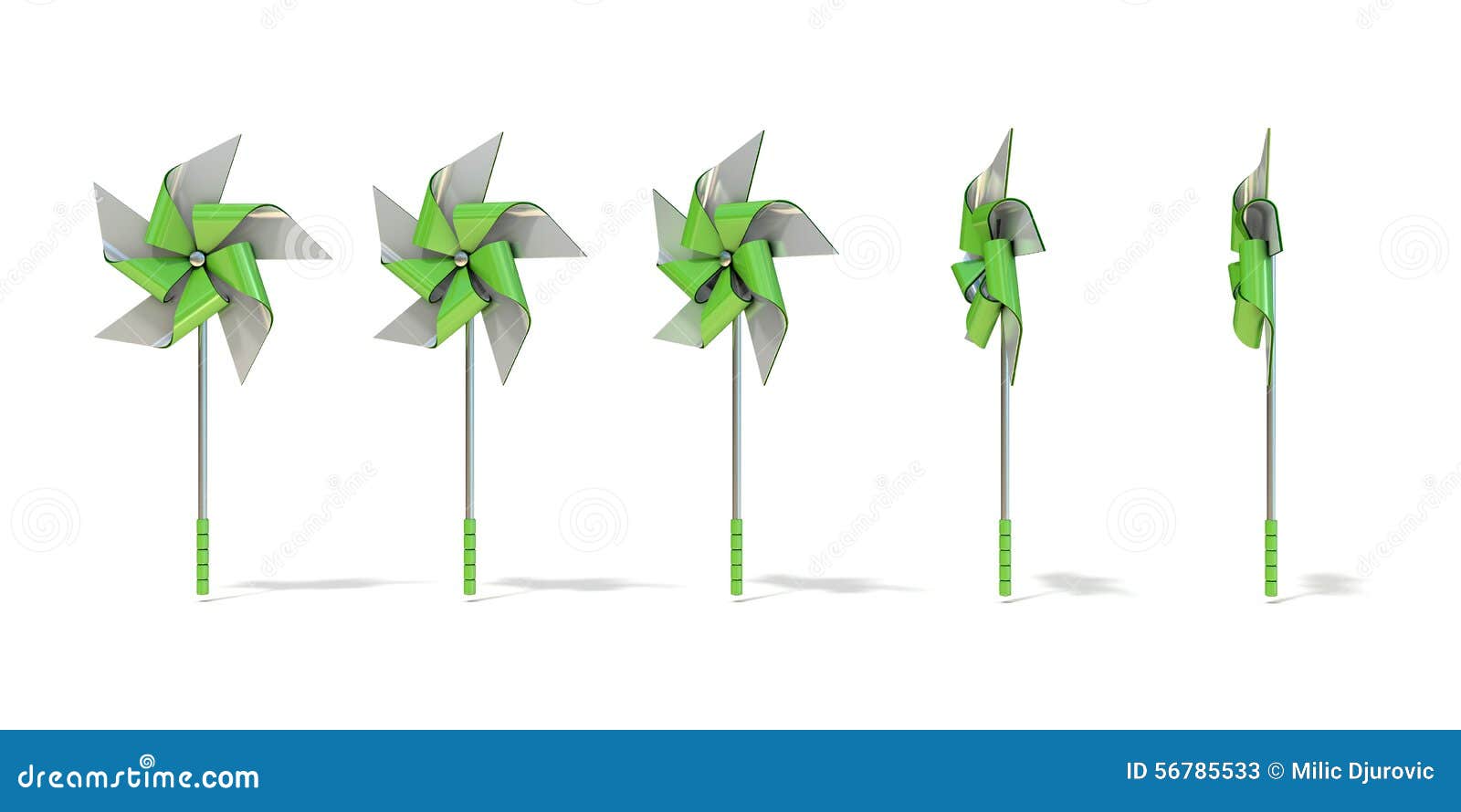 Five Angles Views of Five Sided Pinwheel Stock Illustration ...