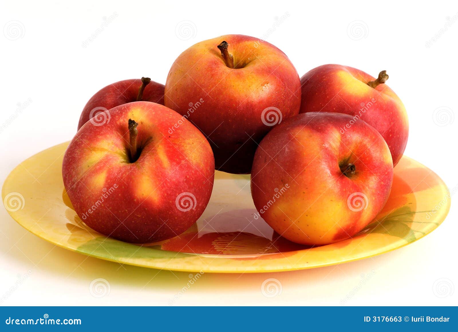 Five apples stock image. Image of garden, ripe, dappled - 3176663