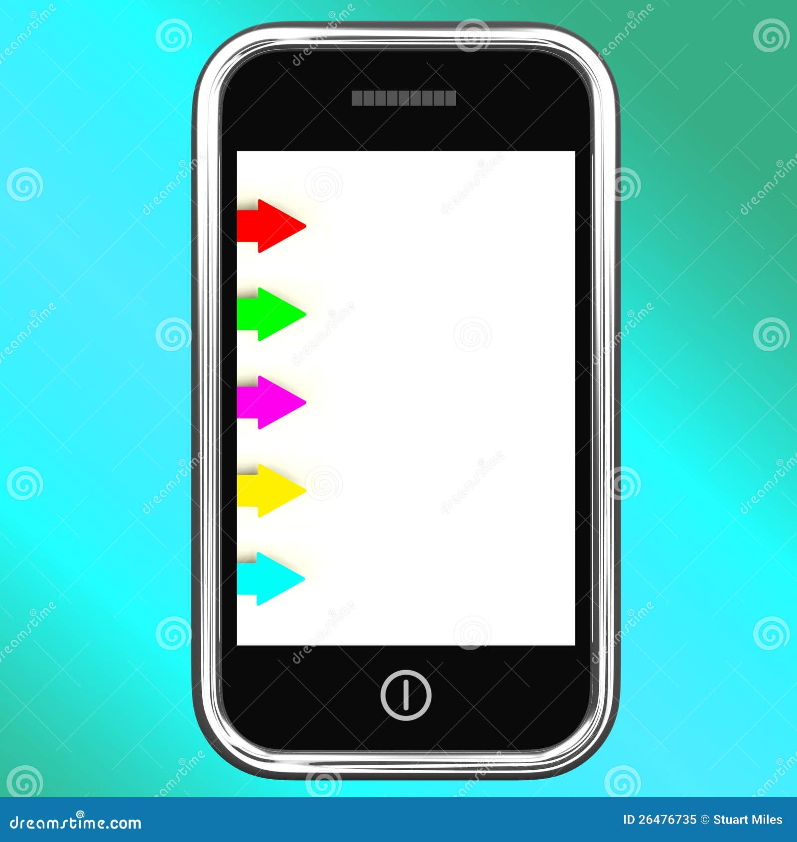 Five Arrow Tabs on Mobile Shows List or Notes Stock Illustration ...