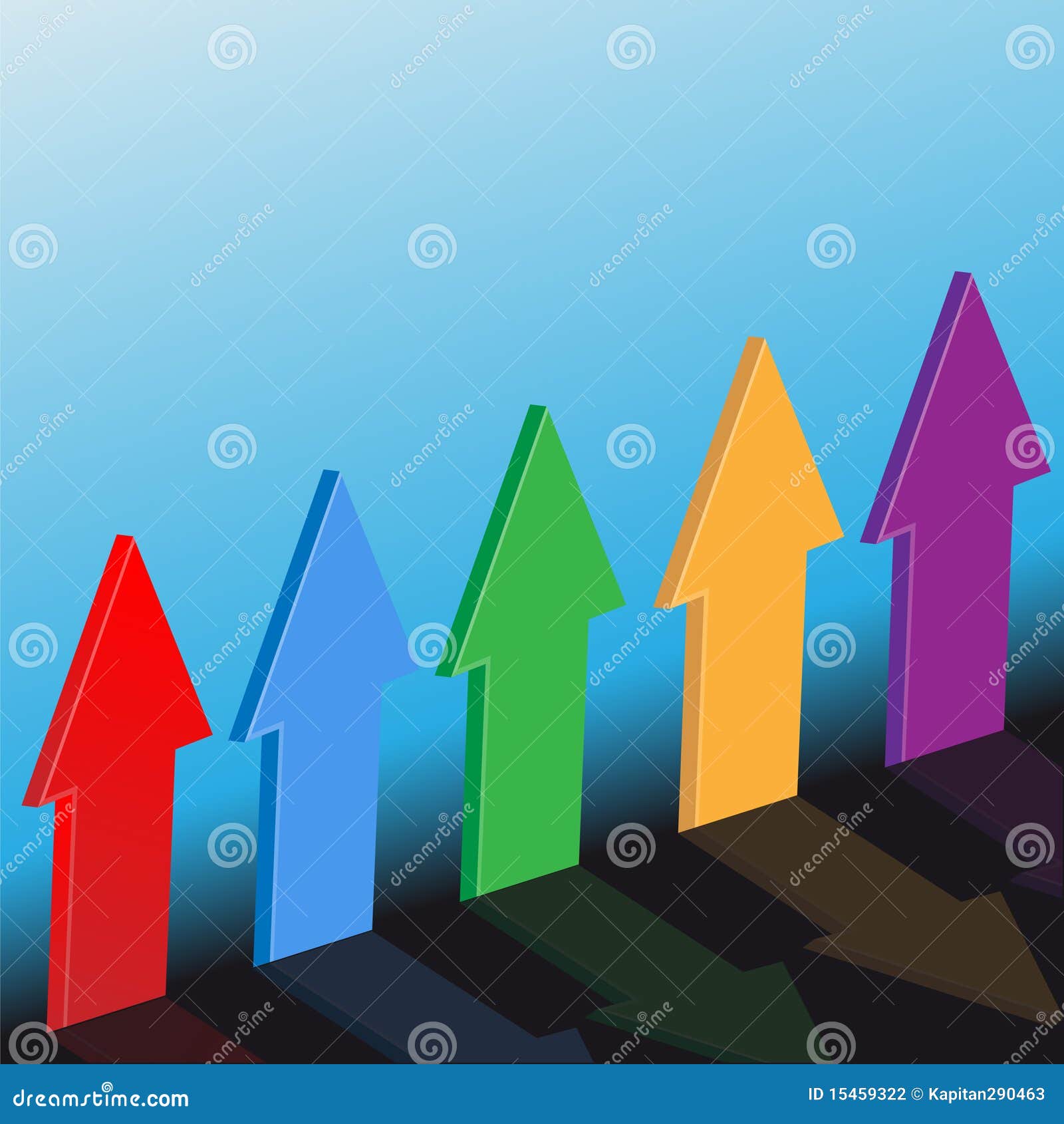 Five arrows stock vector. Illustration of blue, color - 15459322