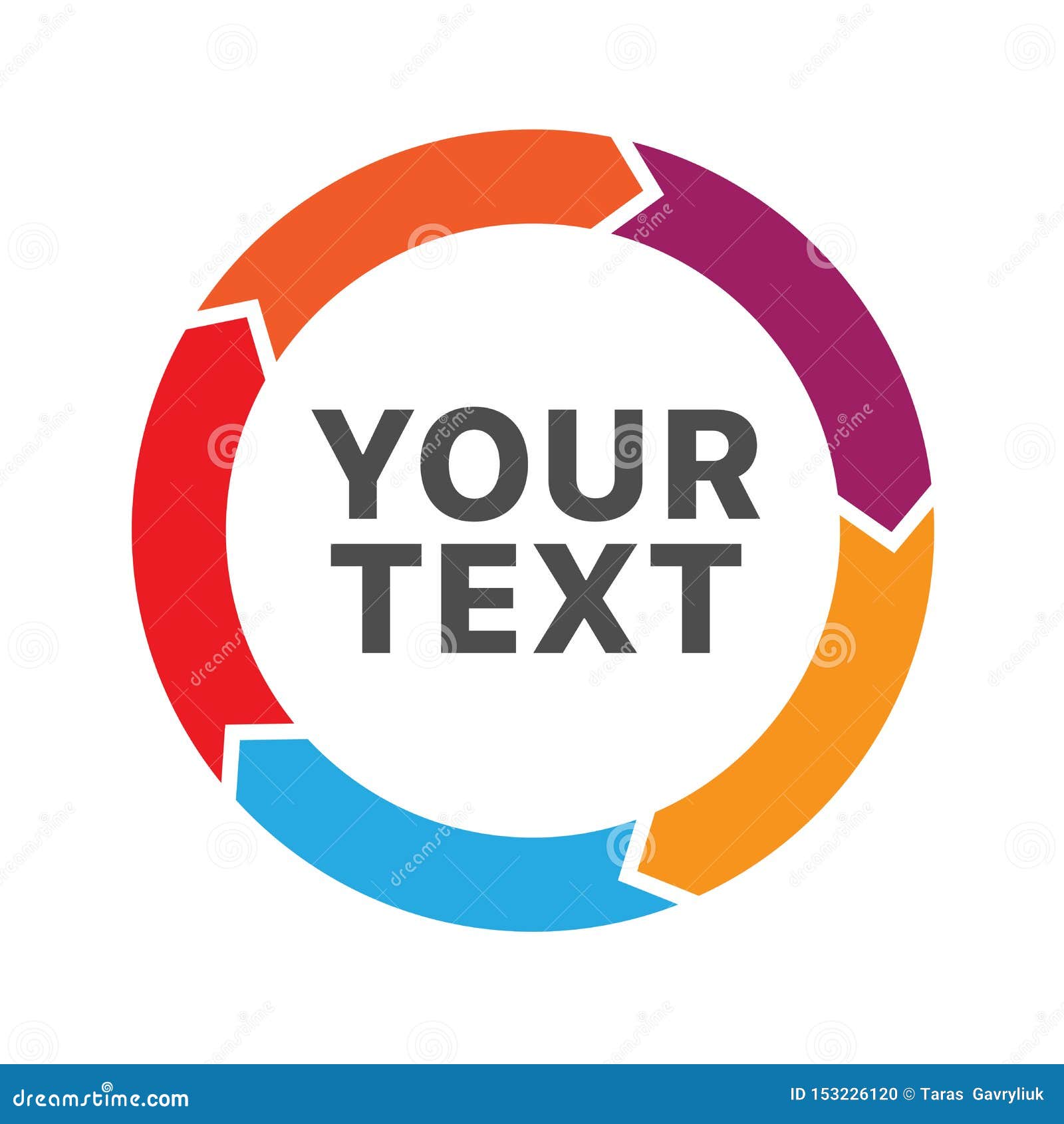 Five Arrows Chart Wheel with the Inscription Your Text Stock Vector ...