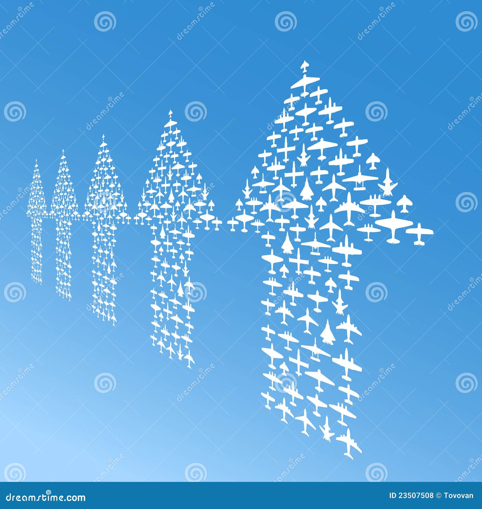 Five arrows of jets stock vector. Illustration of aircraft - 23507508