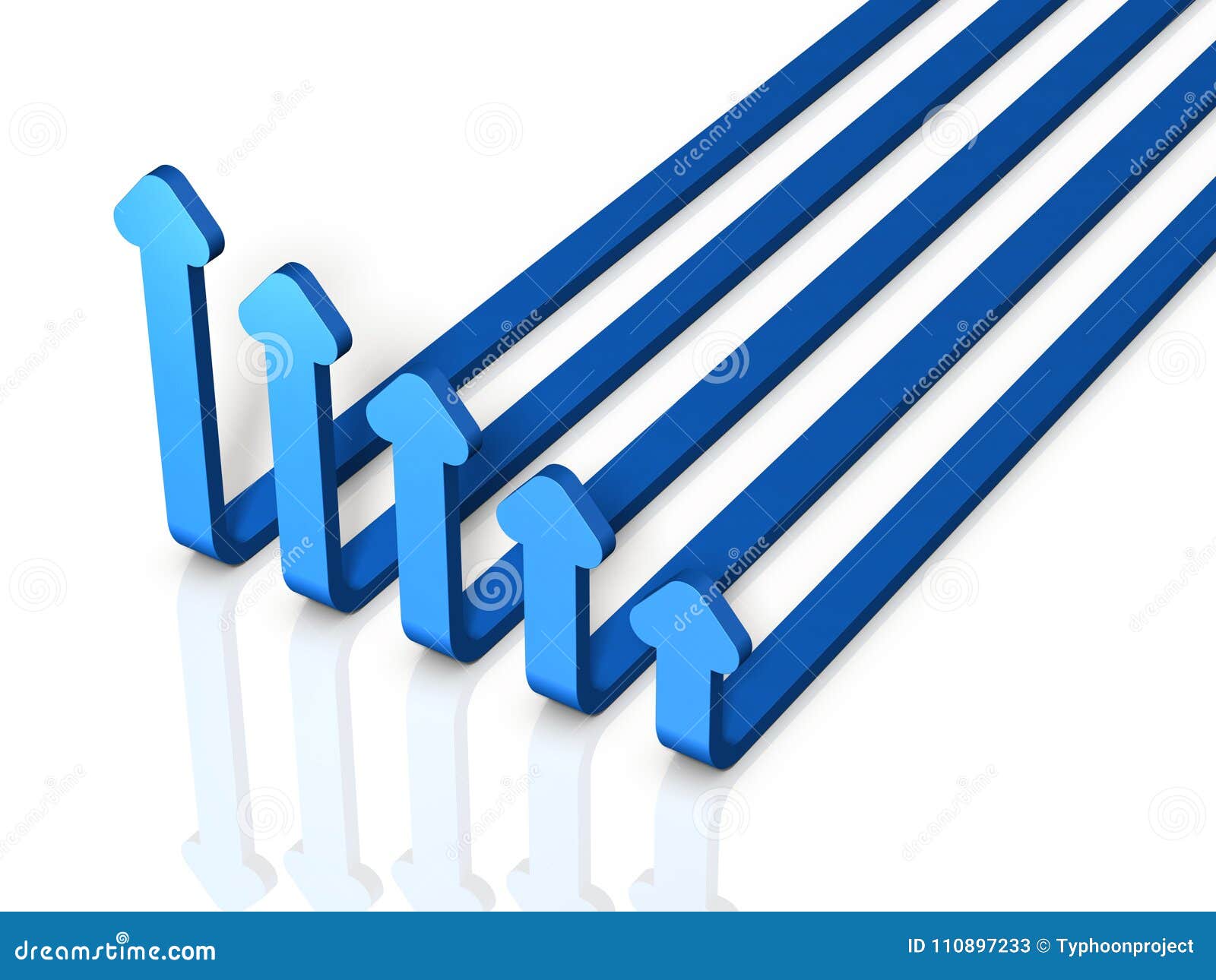 Five Arrows Skyrocket. it Looks Like a Graph Falling Stock Illustration ...