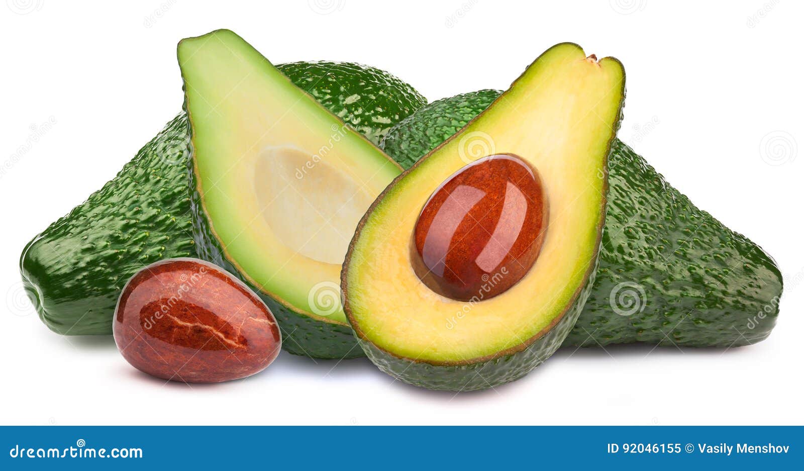 Five avocados stock image. Image of clipping, stone, piece - 92046155
