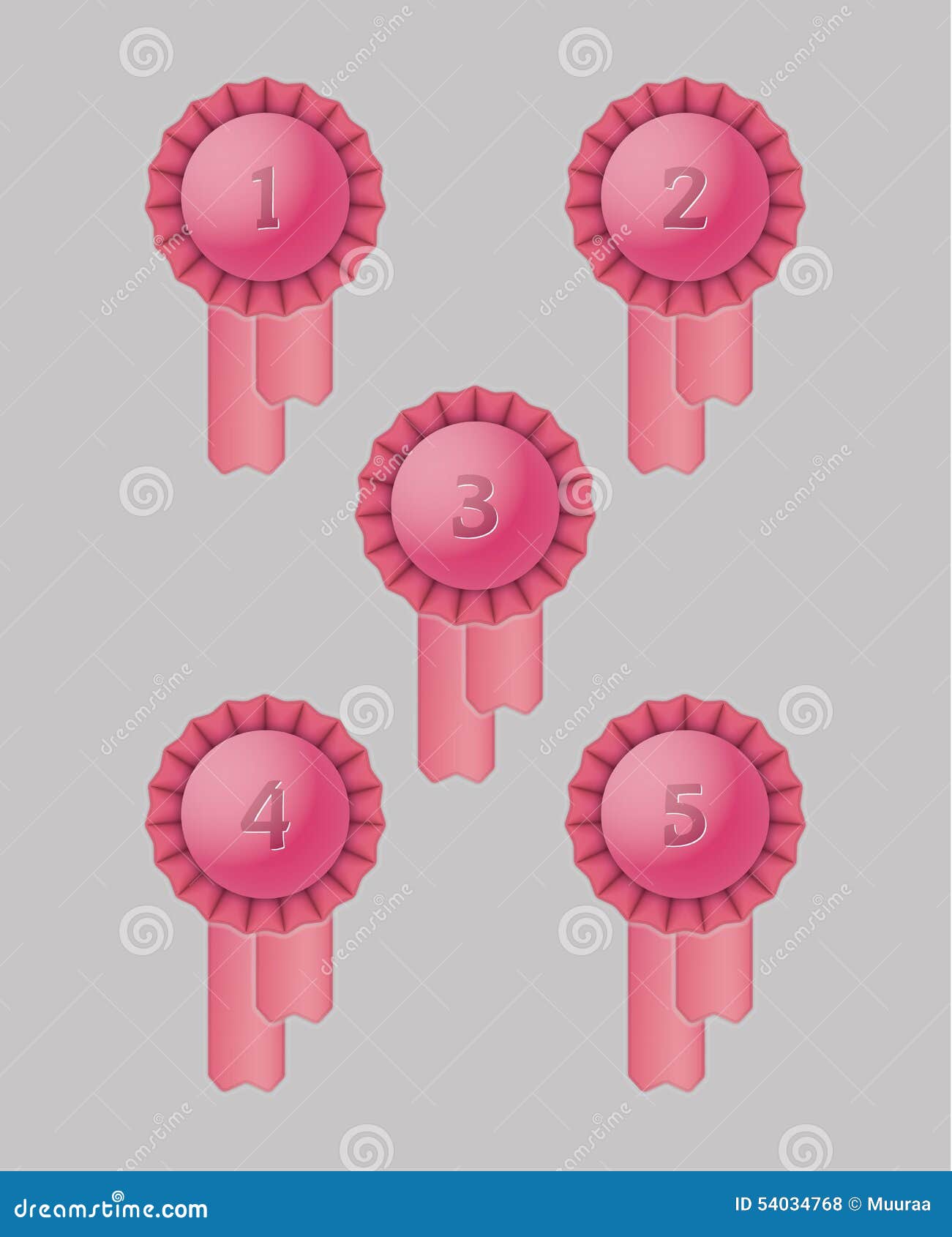 Five award ribbons stock vector. Illustration of banner - 54034768