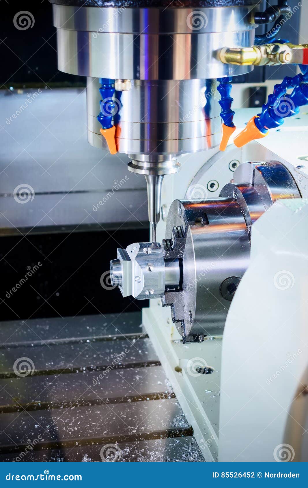 The five-axis CNC machine stock photo. Image of industry - 85526452