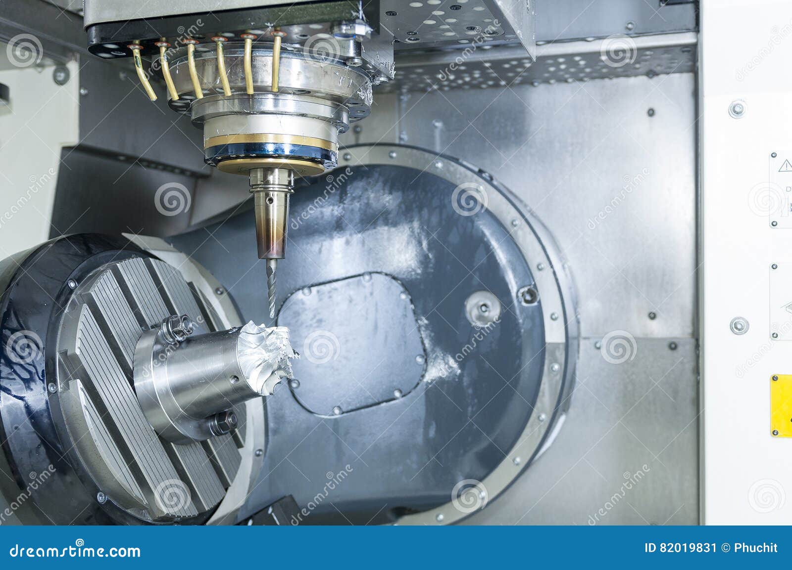 The Five-axis Computer Numerical Control CNC Machine Stock Image ... The Five-axis Computer Numerical Control CNC Machine Stock Image ...