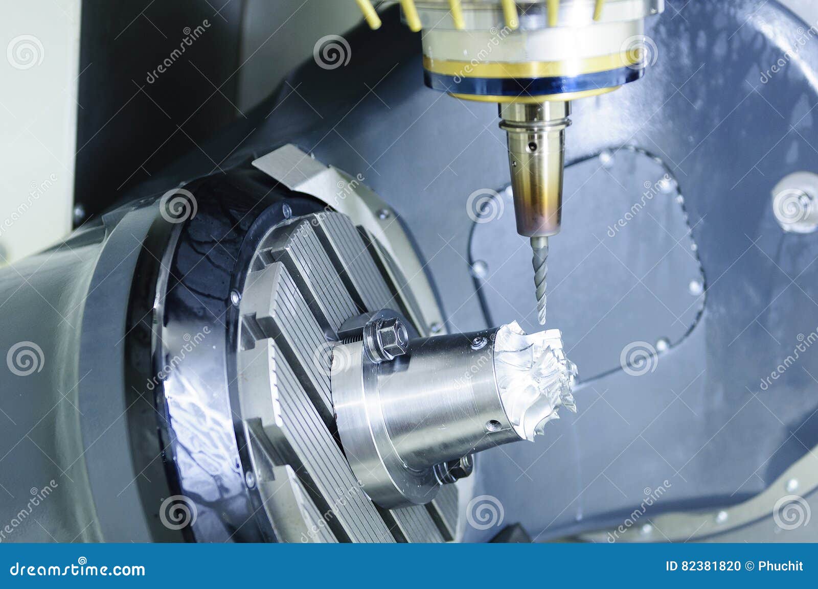 The Five-axis Computer Numerical Control CNC Machine Stock Photo ... The Five-axis Computer Numerical Control CNC Machine Stock Photo ...