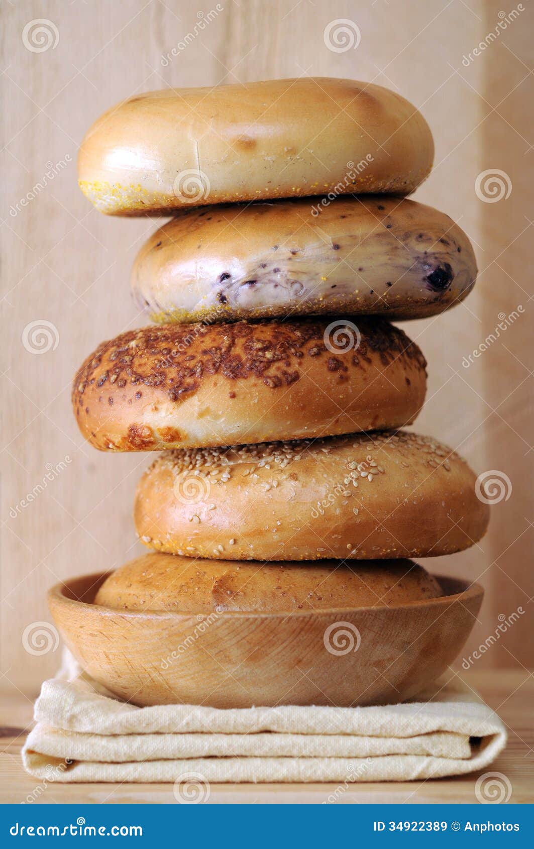 Five bagels stock image. Image of bakery, food, brown - 34922389