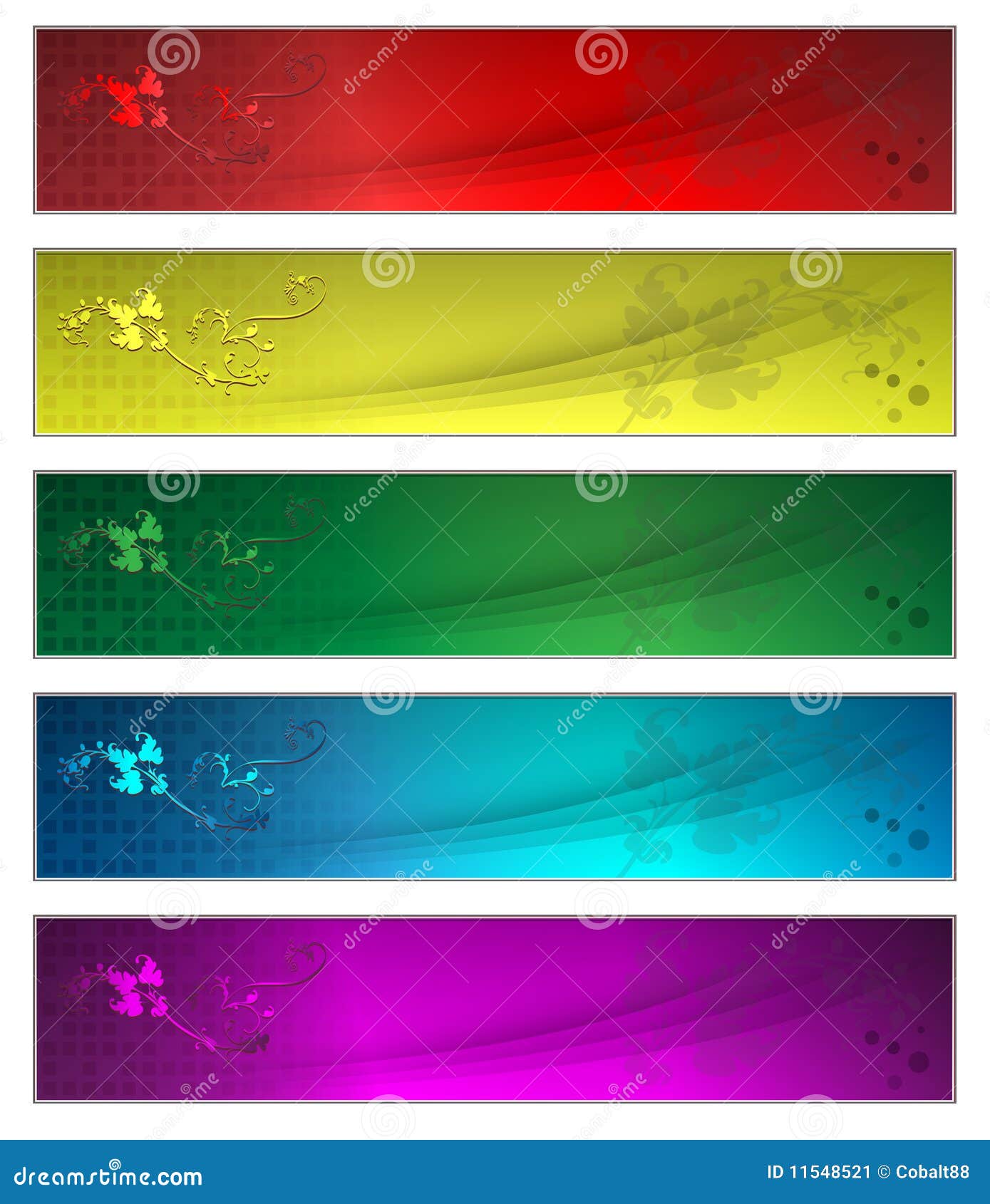 Five banners stock vector. Illustration of decorative - 11548521
